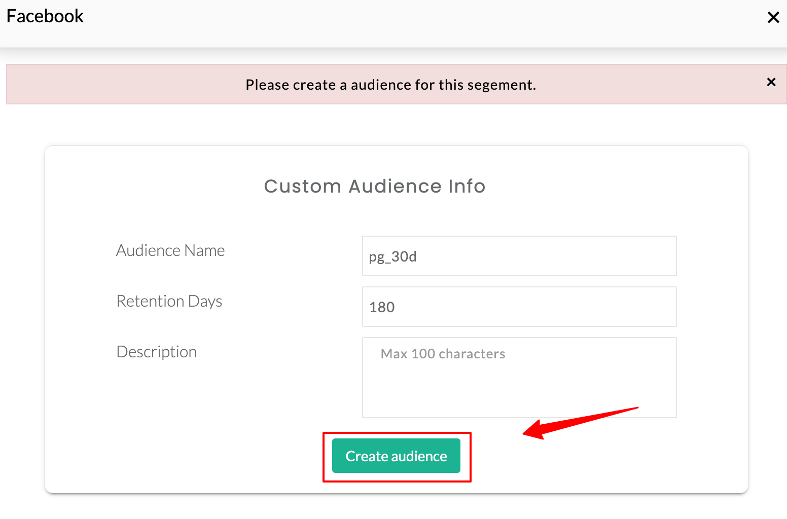 Sync the audience with Facebook • CustomerLabs - No Code Customer Data ...