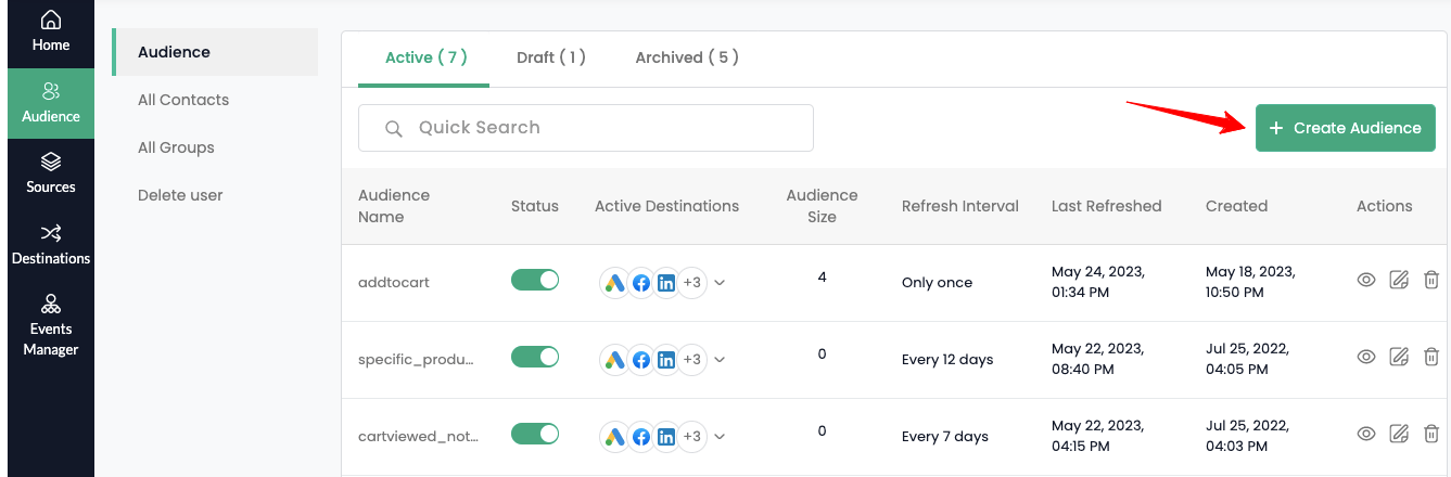 Creating an audience in CustomerLabs • CustomerLabs 1PD Ops