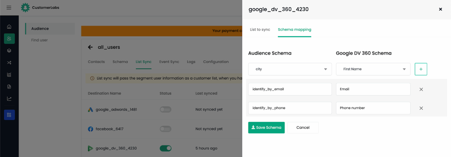 CustomerLabs + Google DV360 Integration • CustomerLabs 1PD Ops